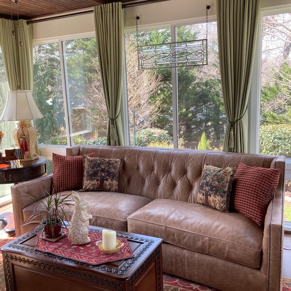 Tree of Life Pillow, Beige - Decorative Pillow, Belgian French Tapestry ...