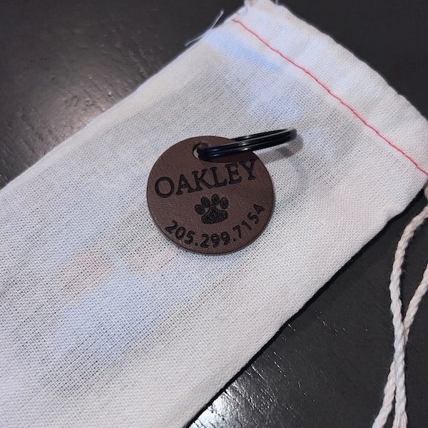 Quiet Dog Tag, Leather Dog Tag, Personalized Leather Dog Tag, Pet ...