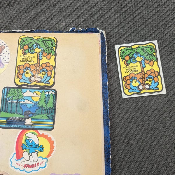 Vintage Mello Smellos Coconut Monkeys Scratch & Sniff Sticker Fun 80s ...