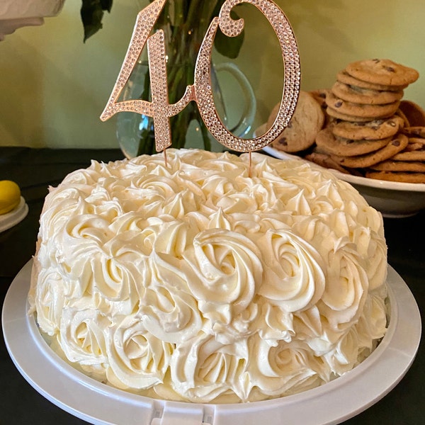 40 Birthday or Anniversary Cake Topper ROSE GOLD Number 40 Cake ...