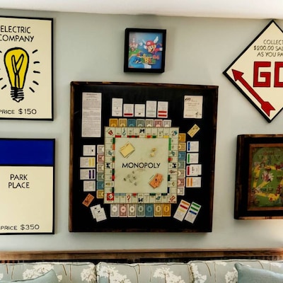 Monopoly Electric Company Room Decor Board Game Art Man Cave Pool Room ...