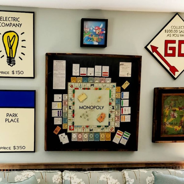 Monopoly Electric Company Room Decor Board Game Art Man Cave Pool Room ...