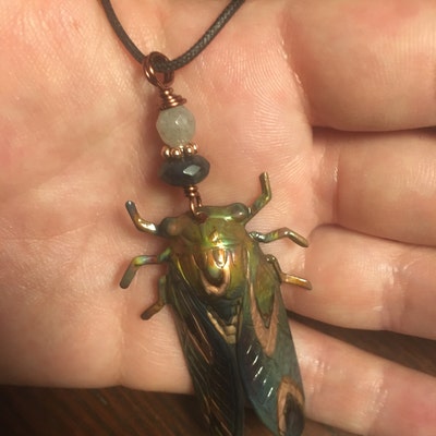 Cicada Necklace Copper Cicada Pendant Brood X Cicada Jewelry Layering ...