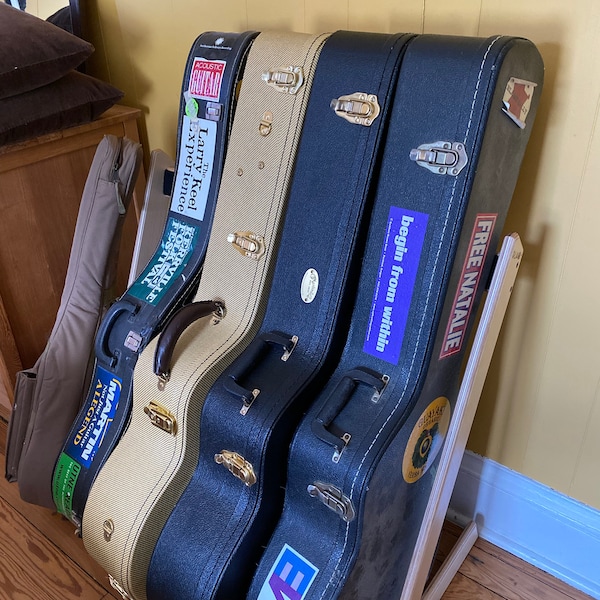 Ruach GR-2 Customisable 5 Way Wooden Guitar Rack and Holder for Guitars ...