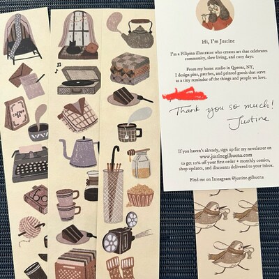 Cozy Bookmark Set Cozy Bookmarks, Cozy Stationery, Book Lovers Gifts ...