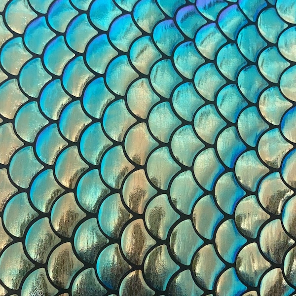 Iridescent Mermaid Foil Fish Scales Nylon Spandex 4way Stretch 58/60 ...