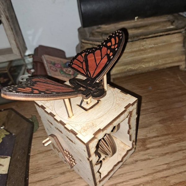 Monarch Butterfly Automata, Wooden Butterfly Model, Hand Painted ...
