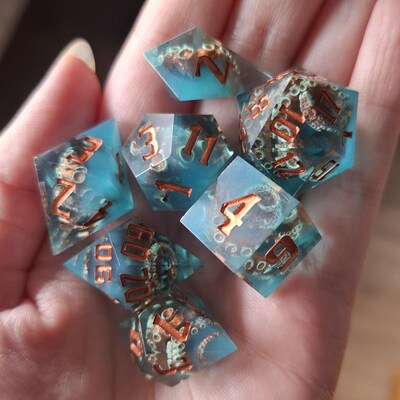 Terrarium Dice Flower Dnd Sharp Edges Dice Set, Plant Druid Dice ...