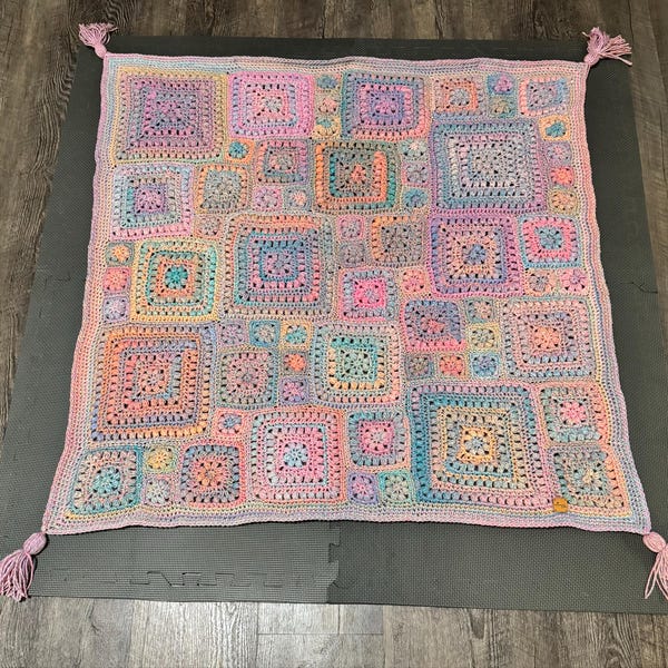 CROCHET PATTERN - Square Scramble - Crochet Blanket Pattern, Baby Throw ...