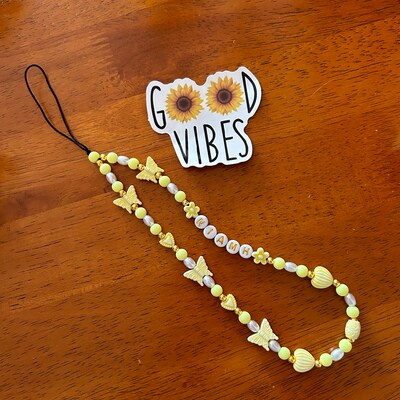 Personalised Beaded Phone Charm Mobile Strap Any Name or Text Any ...
