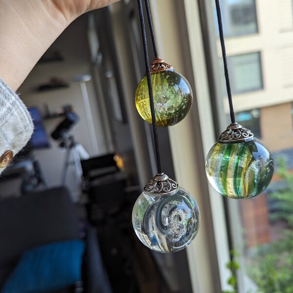 Cremains in Glass Sun Catcher (color: Milky Way White/cobalt Blue ...