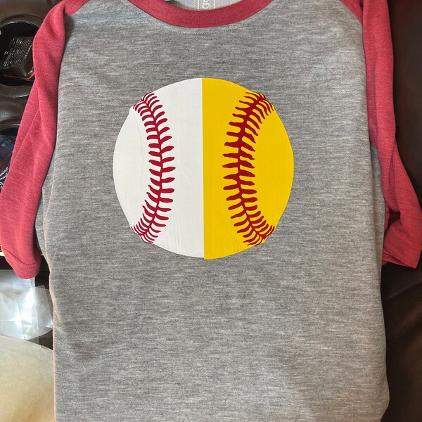 Split Baseball Svg - Split Softball Svg - Baseball Cut File - Baseball ...