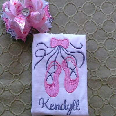 Ballerina Ballet Shoes Slippers Machine Embroidery Design Digital ...