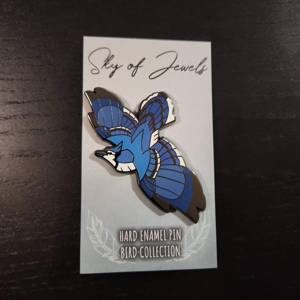 Blue Jay Hard Enamel Pin: Art Deco Songbird - Etsy