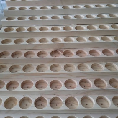 Wooden Display Rack for Paint Bottles 3 Row Paint Bottle Display Rack ...