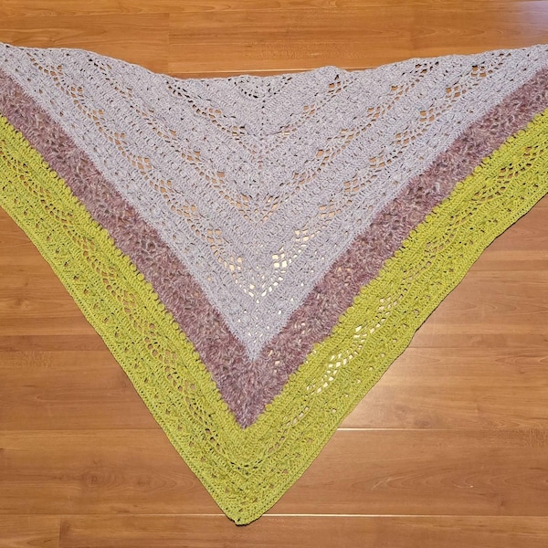 Crochet Pattern Flat Triangular Scarf "delia" - Etsy