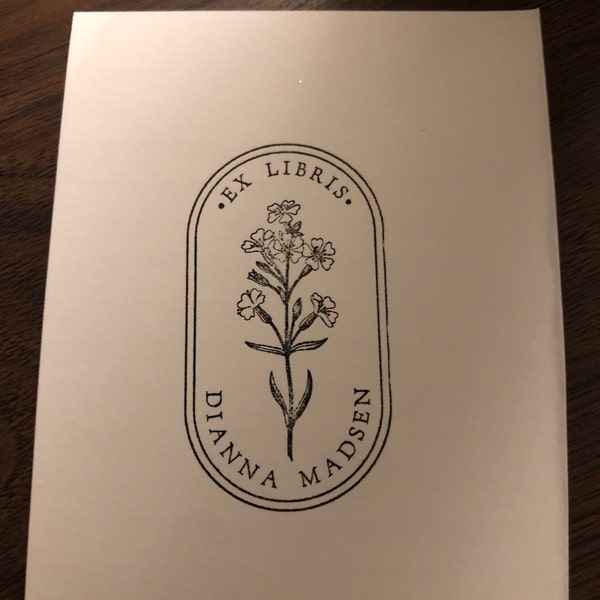 Vintage Floral Library Stamp or Book Stamp, From the Library of ...