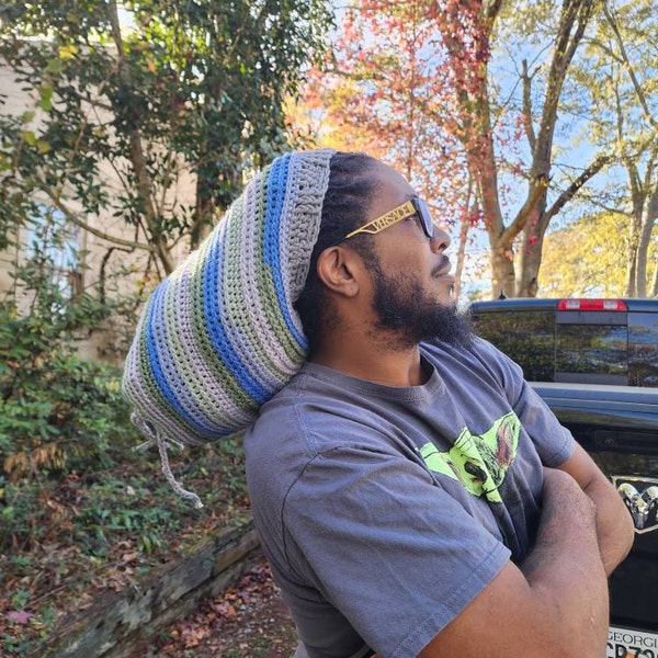 Crochet Rastafarian Dreadlock Tam Hat, Dread Sock Tube Hat, Crochet Loc ...