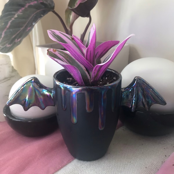 Lustre Wing Mug, Bat Wings Cup, Pearlescent Drip Wings, Kitchenware ...