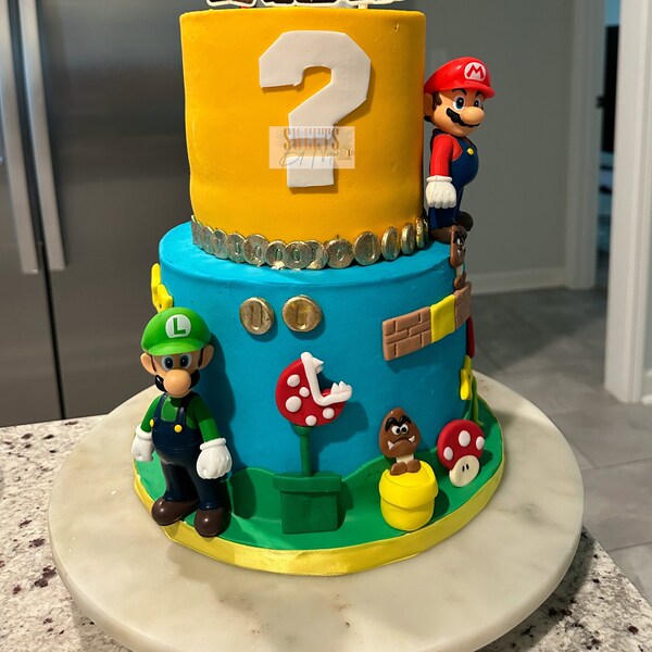 Mario Bros Fondant Cake Topper, Fondant Mario Bros, Mario Bros Party ...