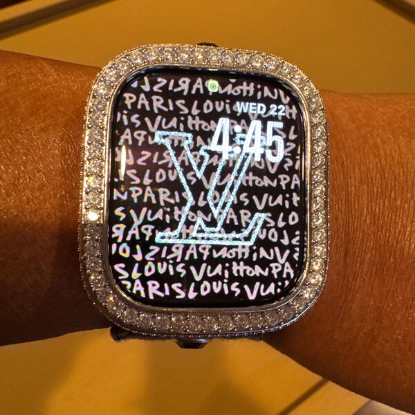 Custom Apple Watch Cover Silver Lab Diamond Bezel, Apple Watch Case ...