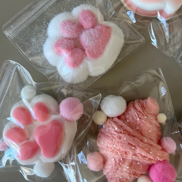Peachy Cat Paw Squishy Toy | Hand-made | Stress Reliever | Slime Toy - Etsy