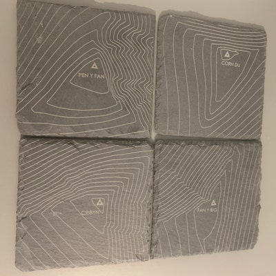 Scotland Highest Mountains Contours Set of 6 Slate Coasters - Etsy