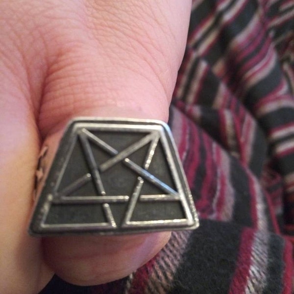 Satanic Trapezoid Sterling Silver Ring - Etsy
