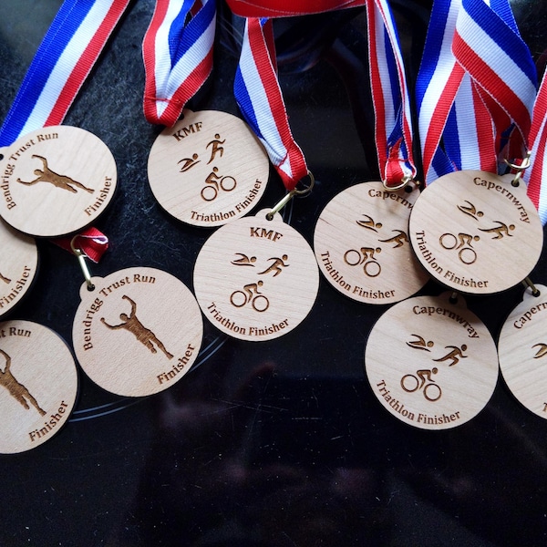 Personalised Wooden Medals 55mm Comes Complete With Ribbon Zero Waste ...