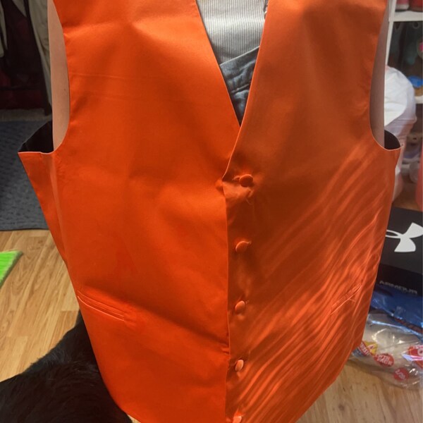 Mens Vest Burnt Orange Tone on Tone Satin Paisley Mans Vest Tie and ...