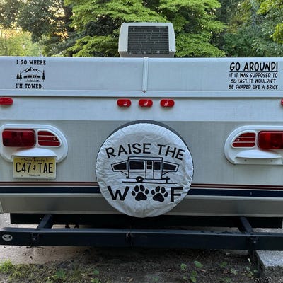 Camper Decal, Travel Trailer Decal, Mountain Camping, Campsite Decal ...