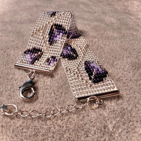 Floral Loom Bead Pattern, Miyuki Delica Bracelet Pattern, Square Stitch ...