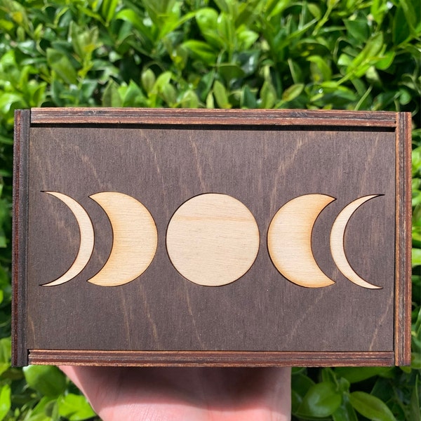 Moon Phases Crescent Moon Jewelry Box Moon Phases Celestial Jewelry Box ...