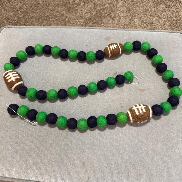 NCAA, NFL, High School Custom Colored Football Felt Ball Garland ...