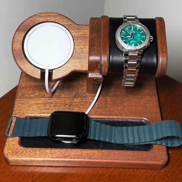 Mahogany Wood Watch Stand With Box, Wooden Watch Display for Men, Watch ...