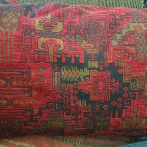 Any Size Red Turkish Kilim Throw Pillow Cover, Dark Red Bohemian Kilim ...