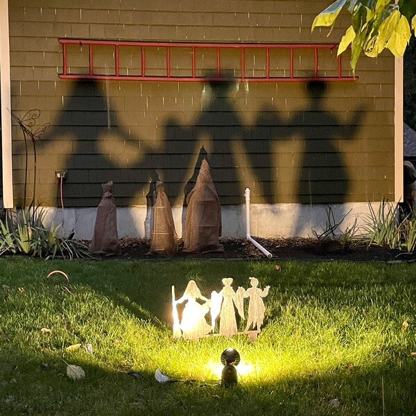 Halloween Witch Metal Yard Stake Shadow Casters | Witch Metal Art ...