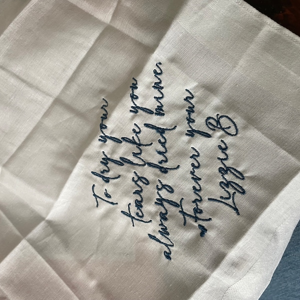 Custom Saying, Wording Personalized/embroidered Wedding Handkerchief ...