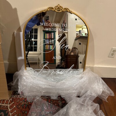 Gold Mirror Wedding Seating Chart Wedding Signs Wedding Guest List ...