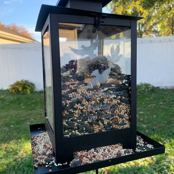 In Loving Memory Memorial Bird Feeder | Memorial Garden Decor | Custom ...