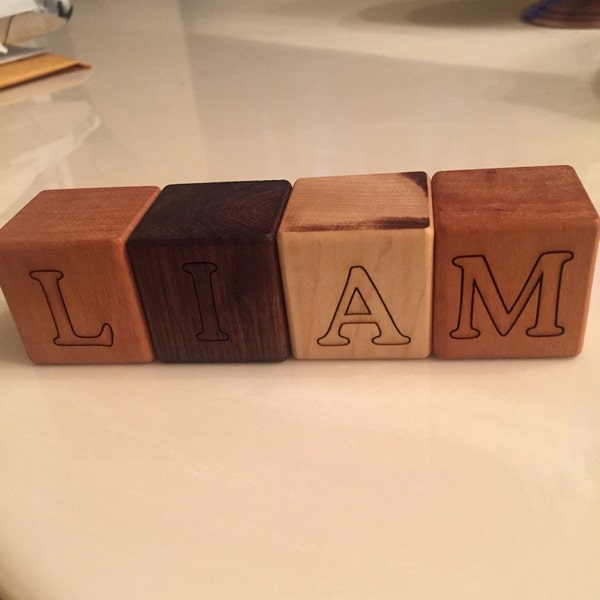 Personalized Baby Blocks - Organic Wood Name Blocks for Play, Photos ...