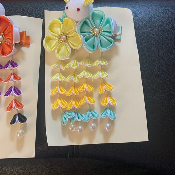Kanzashi Cherry Blossom Sakura Flower Hair Clip Barrette With Tassels ...
