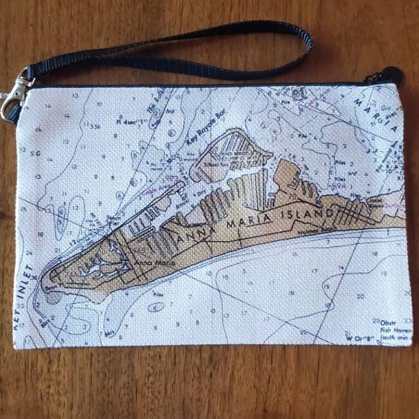 Anna Maria Island Florida Map Pouch - Anna Maria Island Wristlet - Anna ...