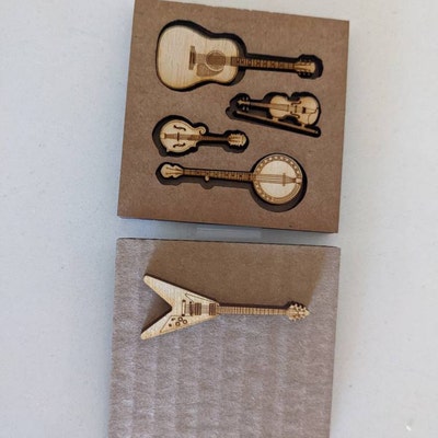 4pc Miniature Wooden Electric Guitar Set. Les Paul - Etsy