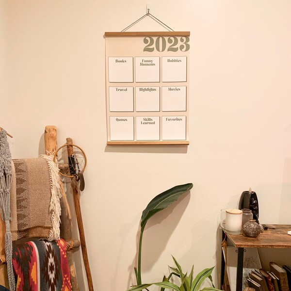 2024 Poster Calendar | Wood Poster Hanger | Wall Hanging | All Year ...