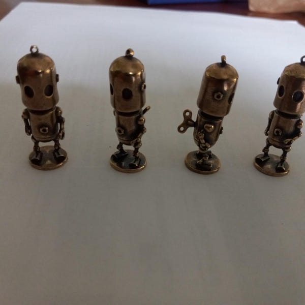 Bitsy, the Brass Robot Figurine - Etsy