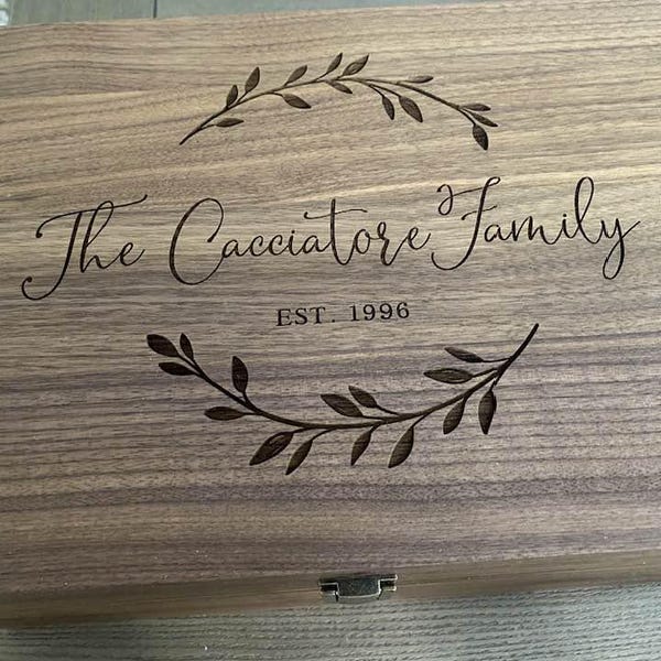 Personalized Walnut Keepsake Box, Wedding Memory Box, Jewelry Photo Box ...