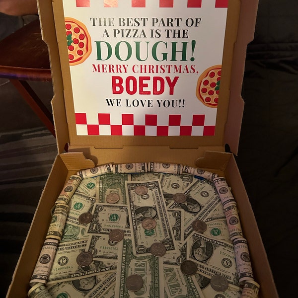 Pizza Box Money Gift, Personalized With Name, Ready Made Pizza Gift Box ...