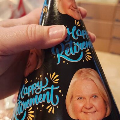 Retirement Party Photo Hat Personalized Party Hat Custom Retirement ...