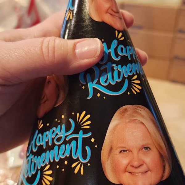 Retirement Party Photo Hat - Personalized Party Hat- Custom Retirement ...